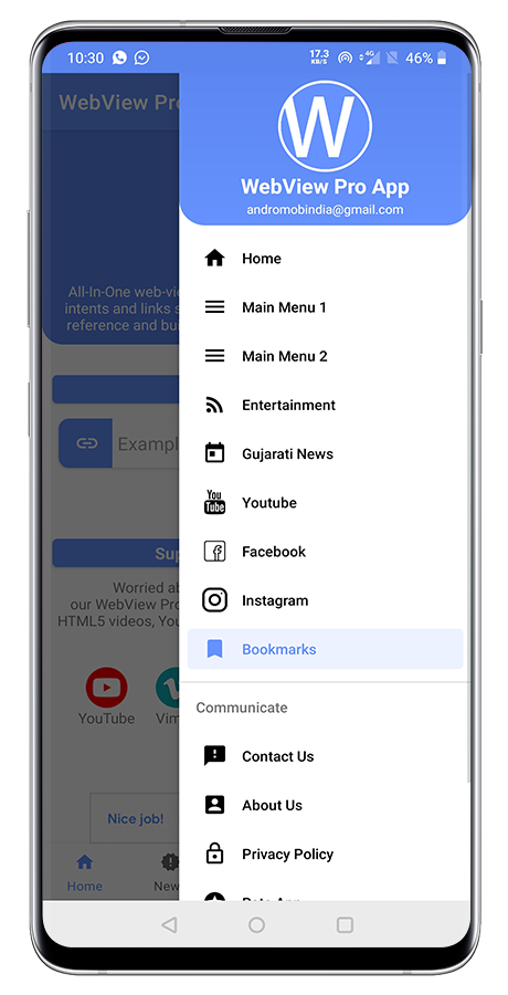 WebPro - Easy Configurable Android WebView Pro App Template by AndroMOB